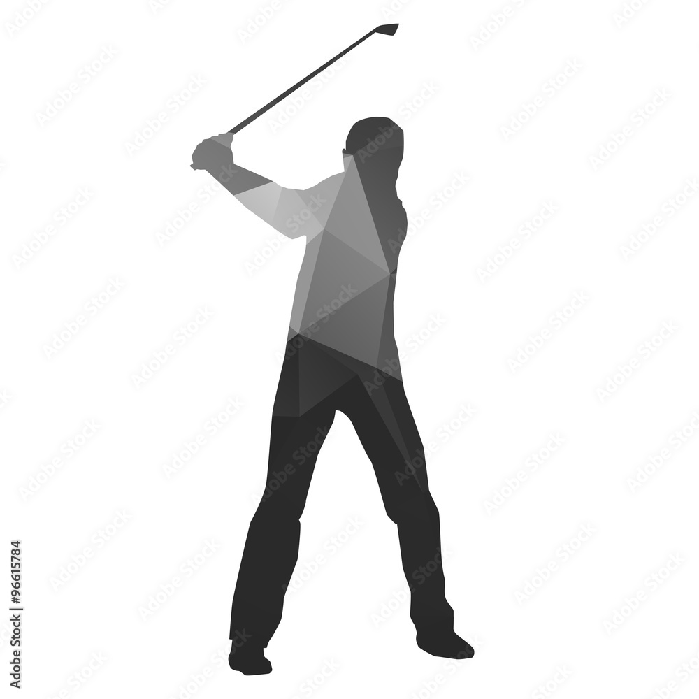 Abstract golfer. Vector silhouette Stock Vector | Adobe Stock