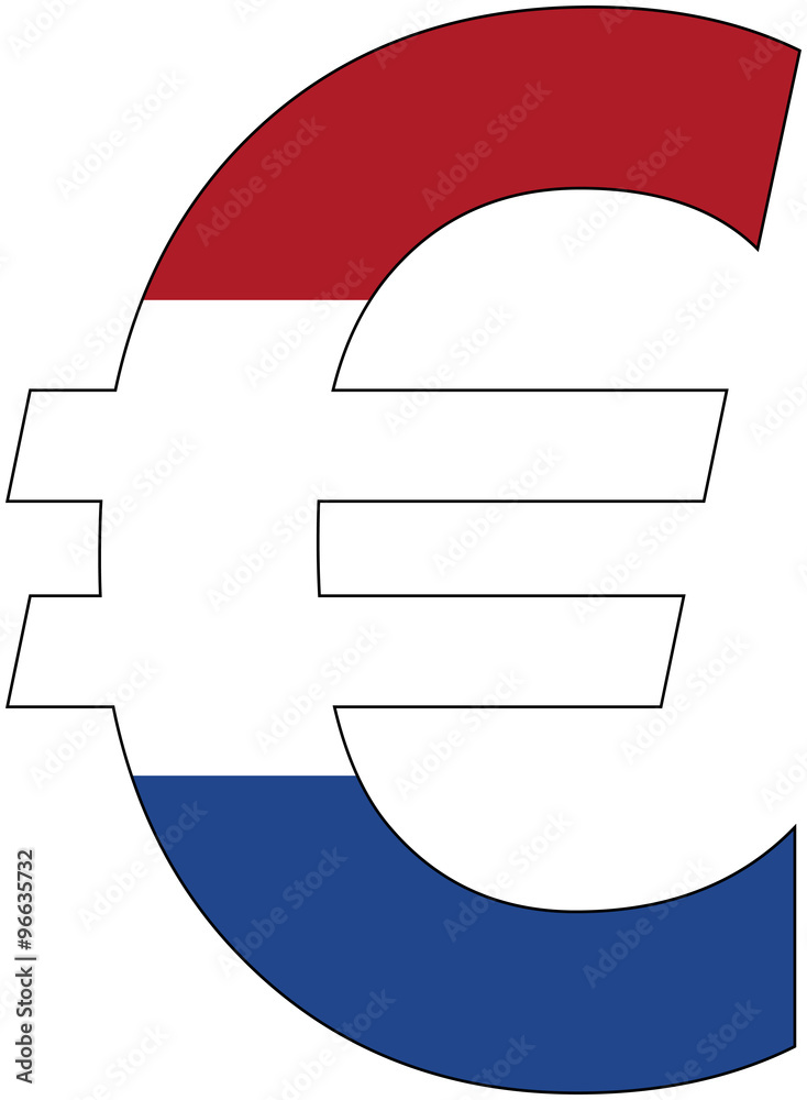 euro with flag of netherlands, currency, valuta, anchor currency Stock ...