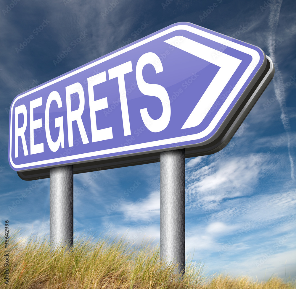 regrets sign Stock-Illustration | Adobe Stock