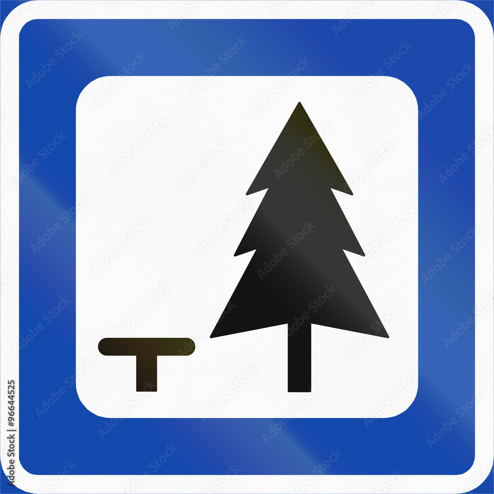 Norwegian service road sign - Rest stop Stock Illustration | Adobe Stock