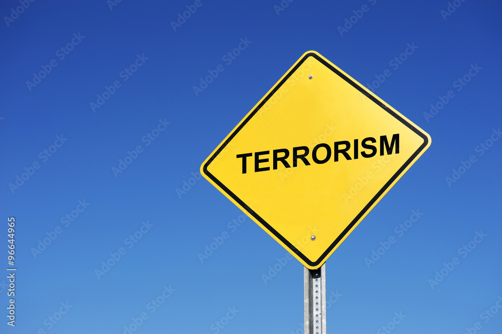 terrorism warning sign Stock Photo | Adobe Stock