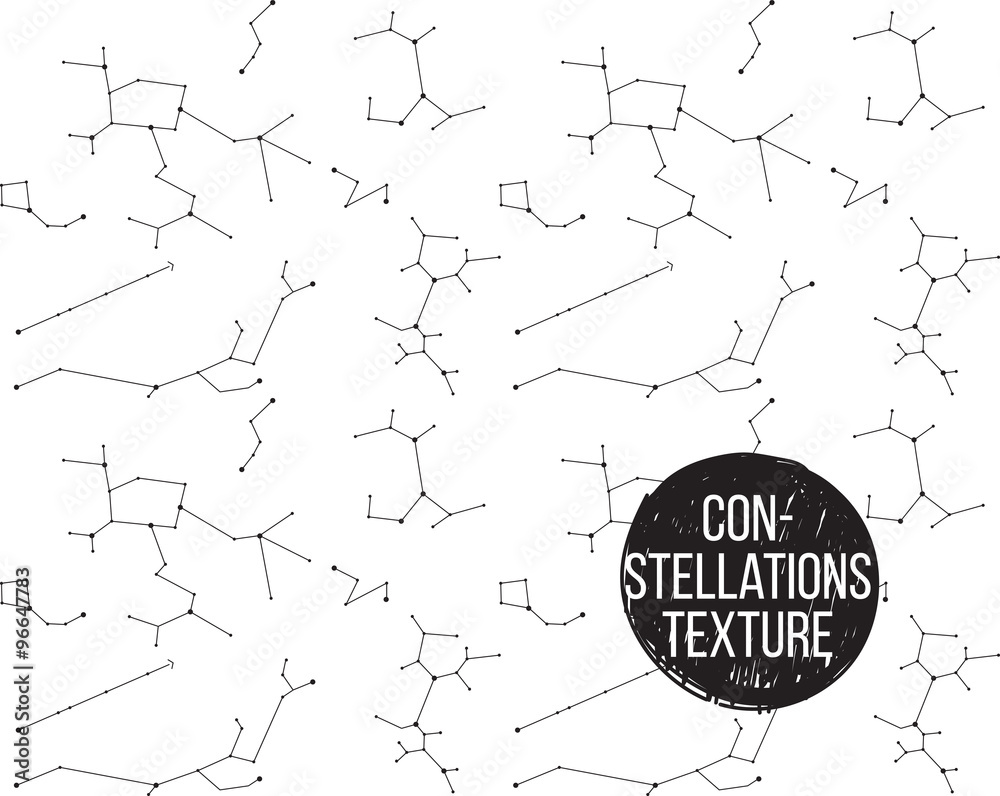 Constellations black and white seamless texture. Stock Vector | Adobe Stock