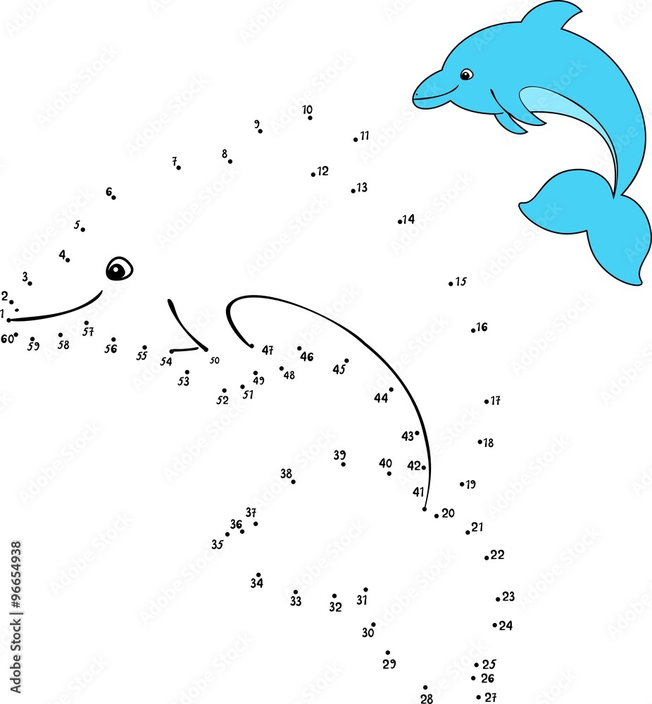 Connect the dots and color Stock Vector | Adobe Stock