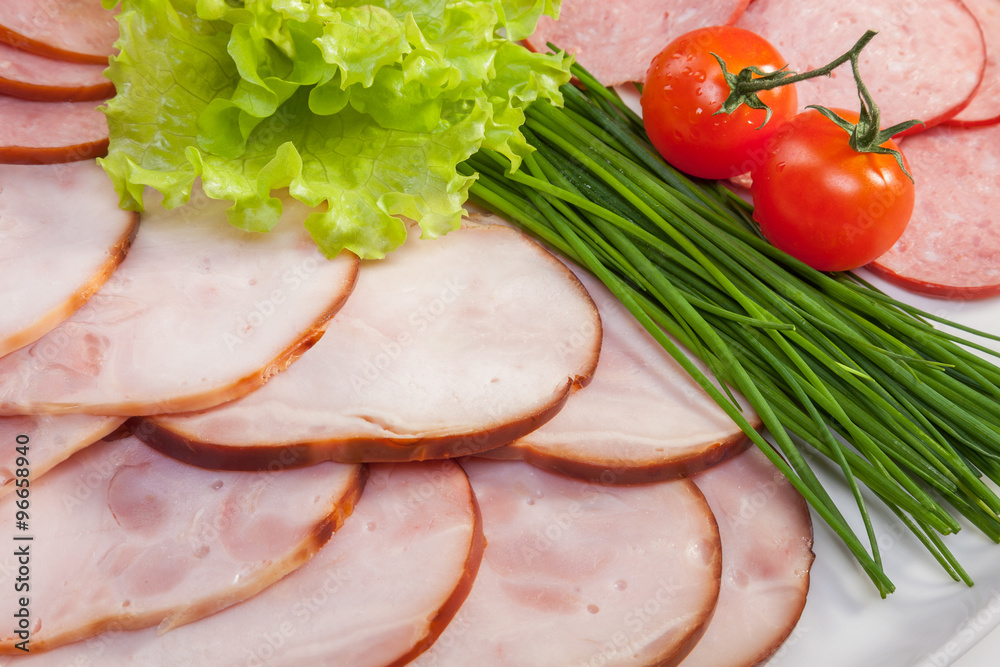 sliced ham Stock-Foto | Adobe Stock