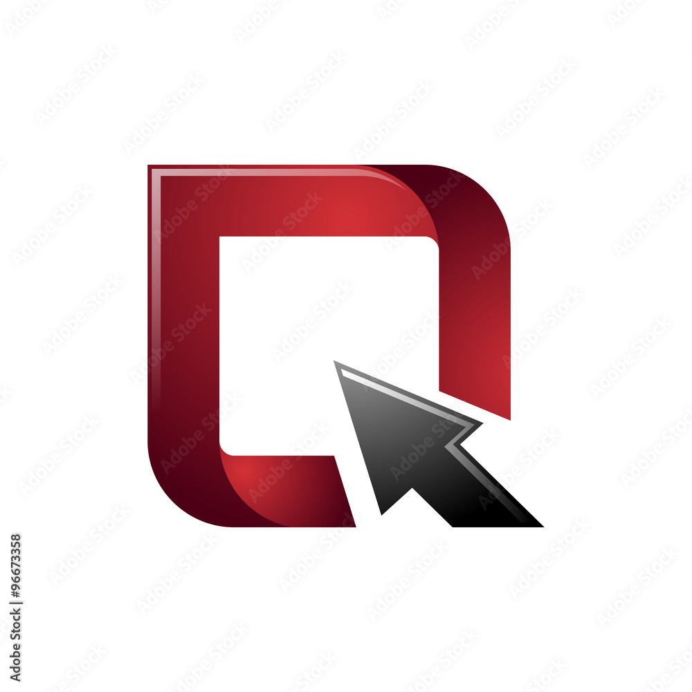 3D Q Square Arrow Modern Logo Icon Stock Vector | Adobe Stock