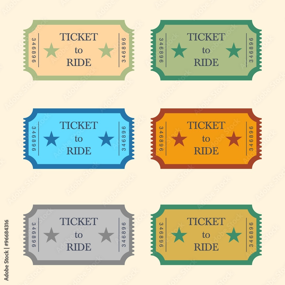 illustration with set of vector tickets vector de Stock | Adobe Stock