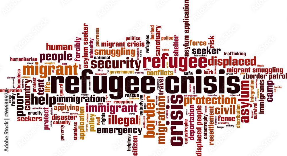 Refugee crisis word cloud concept. Vector illustration Stock Vector ...
