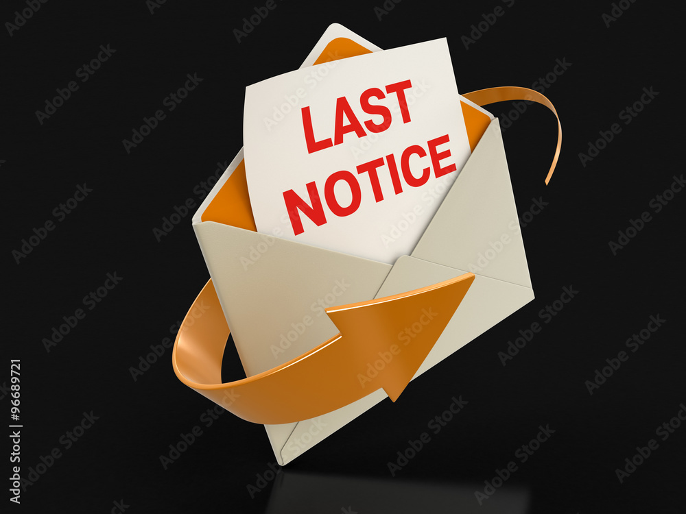 Letter Last notice (clipping path included) Stock Illustration | Adobe ...