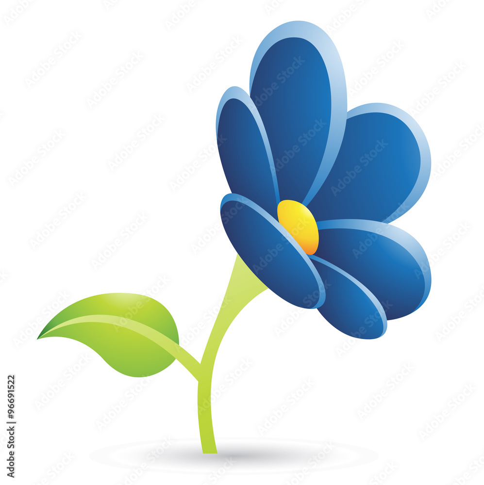 Dark Blue Flower Icon Stock Vector | Adobe Stock