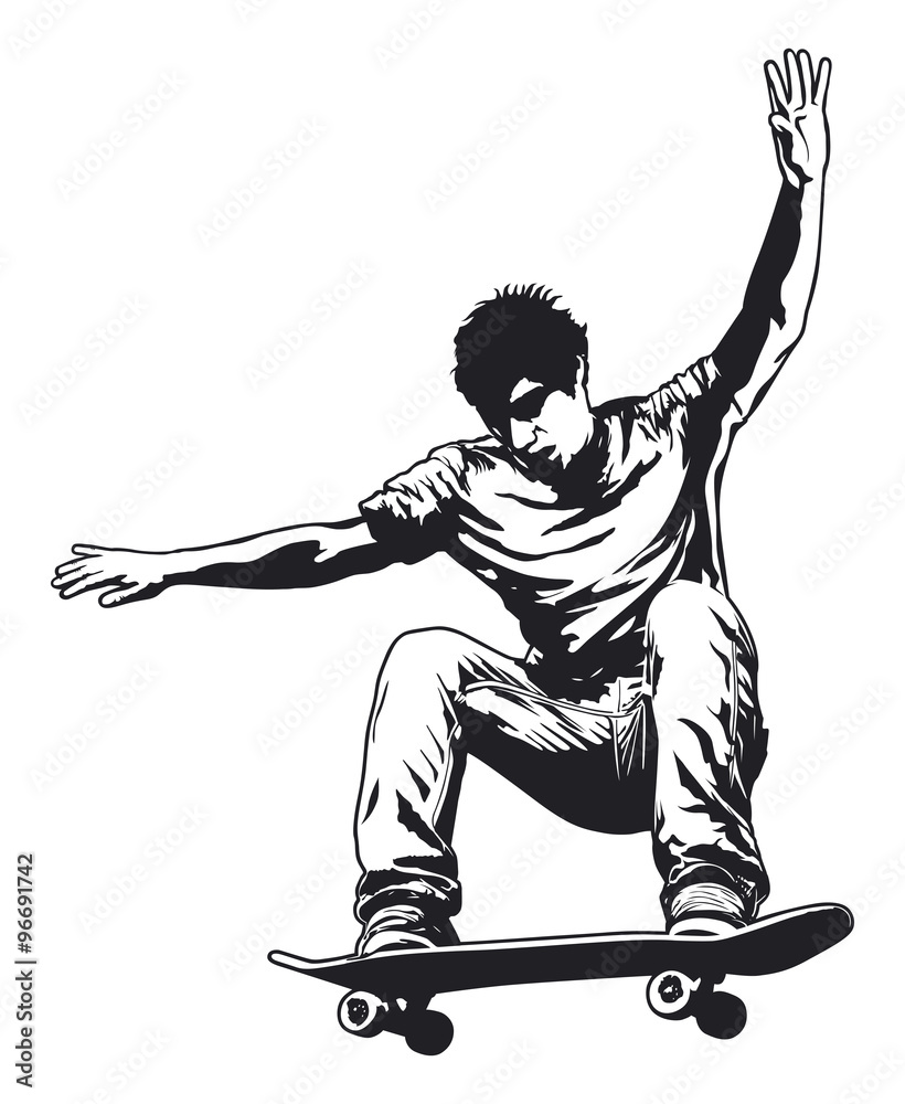 skater jumping Stock Vector | Adobe Stock