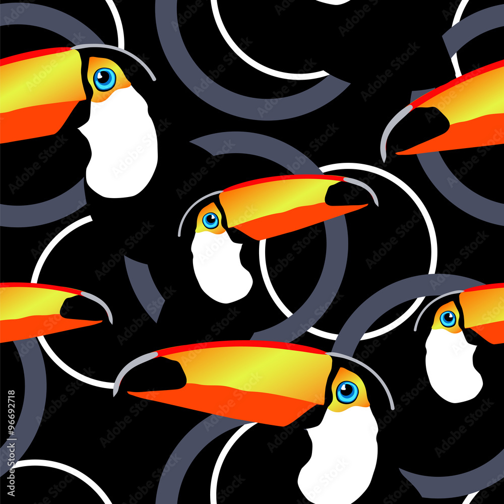 pattern with toucans Stock Vector | Adobe Stock