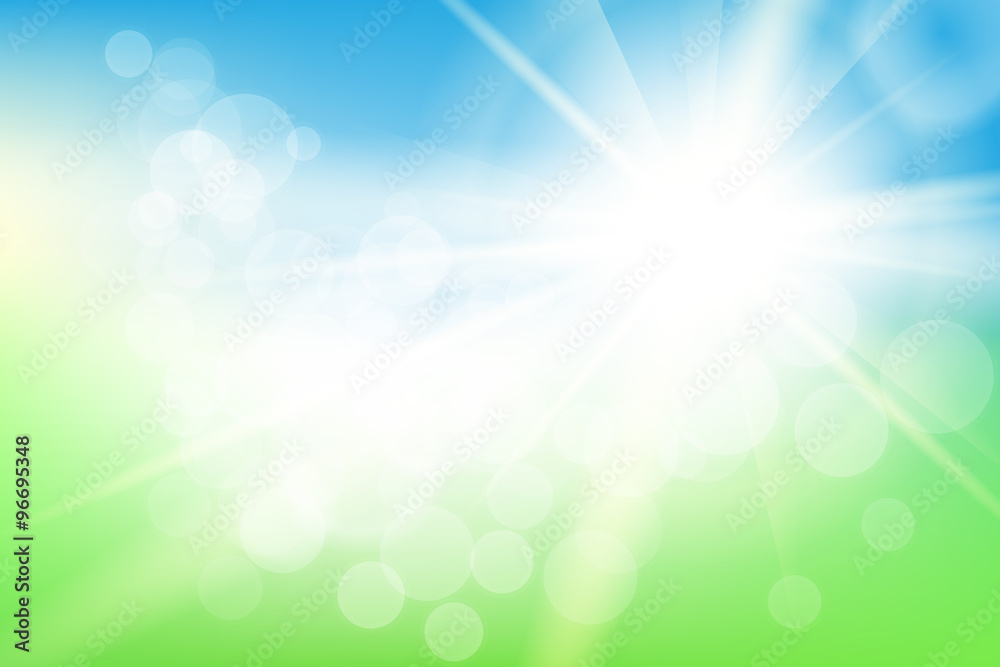 Nature sunny abstract summer background with sun Stock Illustration ...