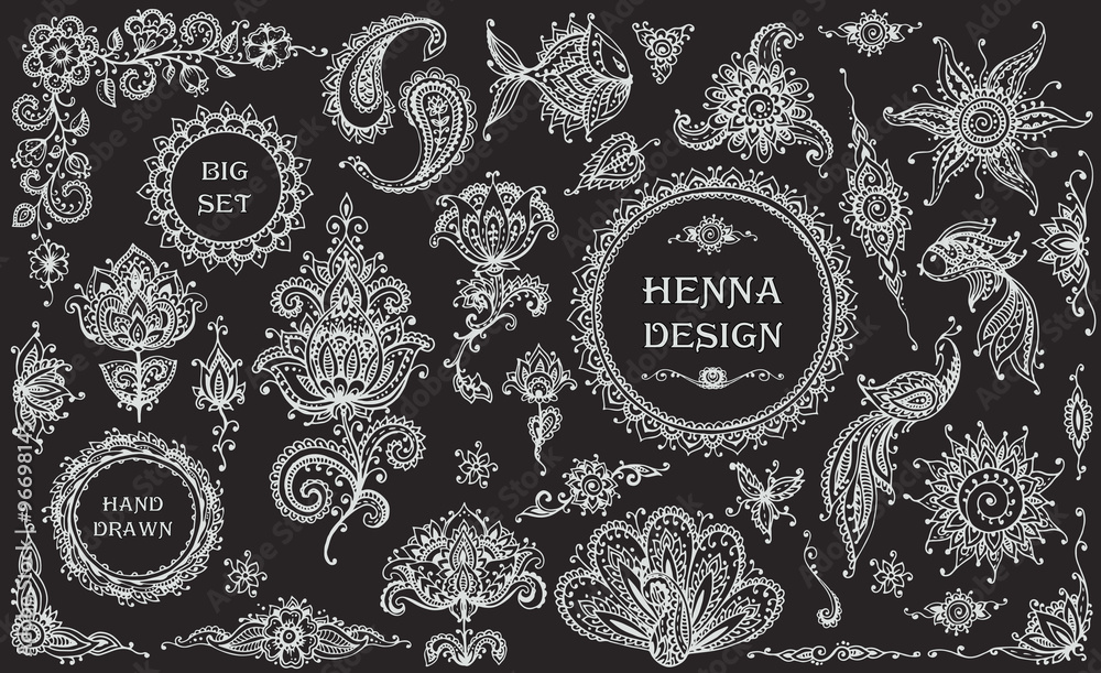 Large Vector Henna Designs