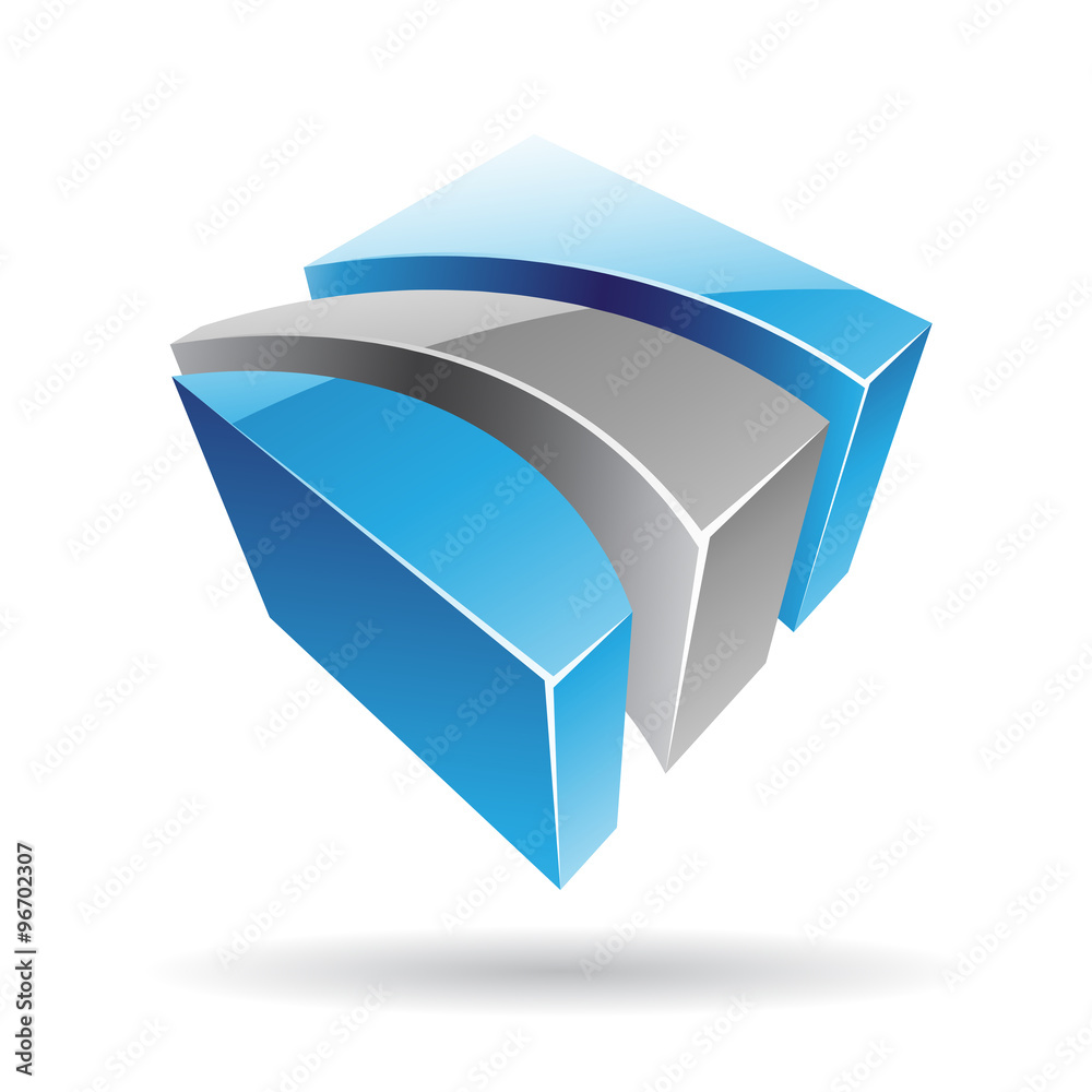 Colorful 3d Cubical Abstract Icon Stock Vector | Adobe Stock