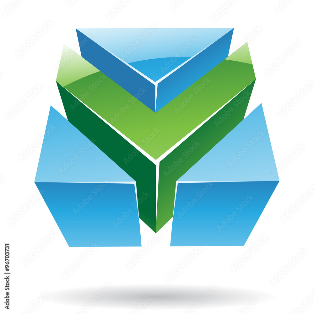 Colorful 3d Cubical Abstract Icon Stock Vector | Adobe Stock