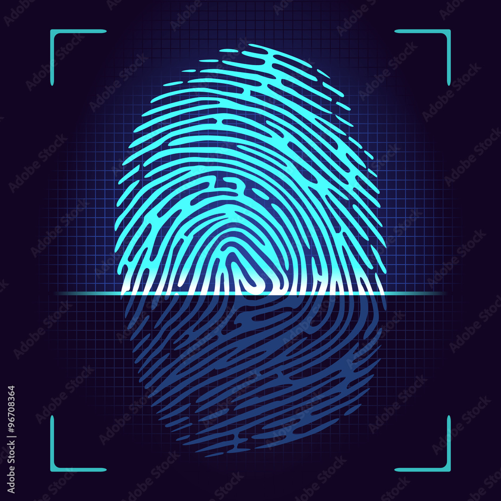 Fingerprint scanner Stock Vector | Adobe Stock