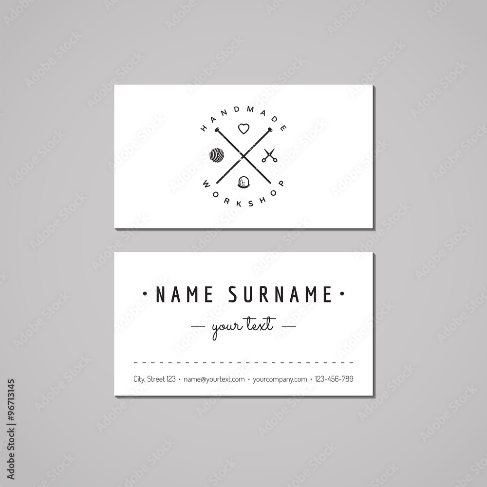 Handmade workshop business card design concept. Handmade workshop logo ...