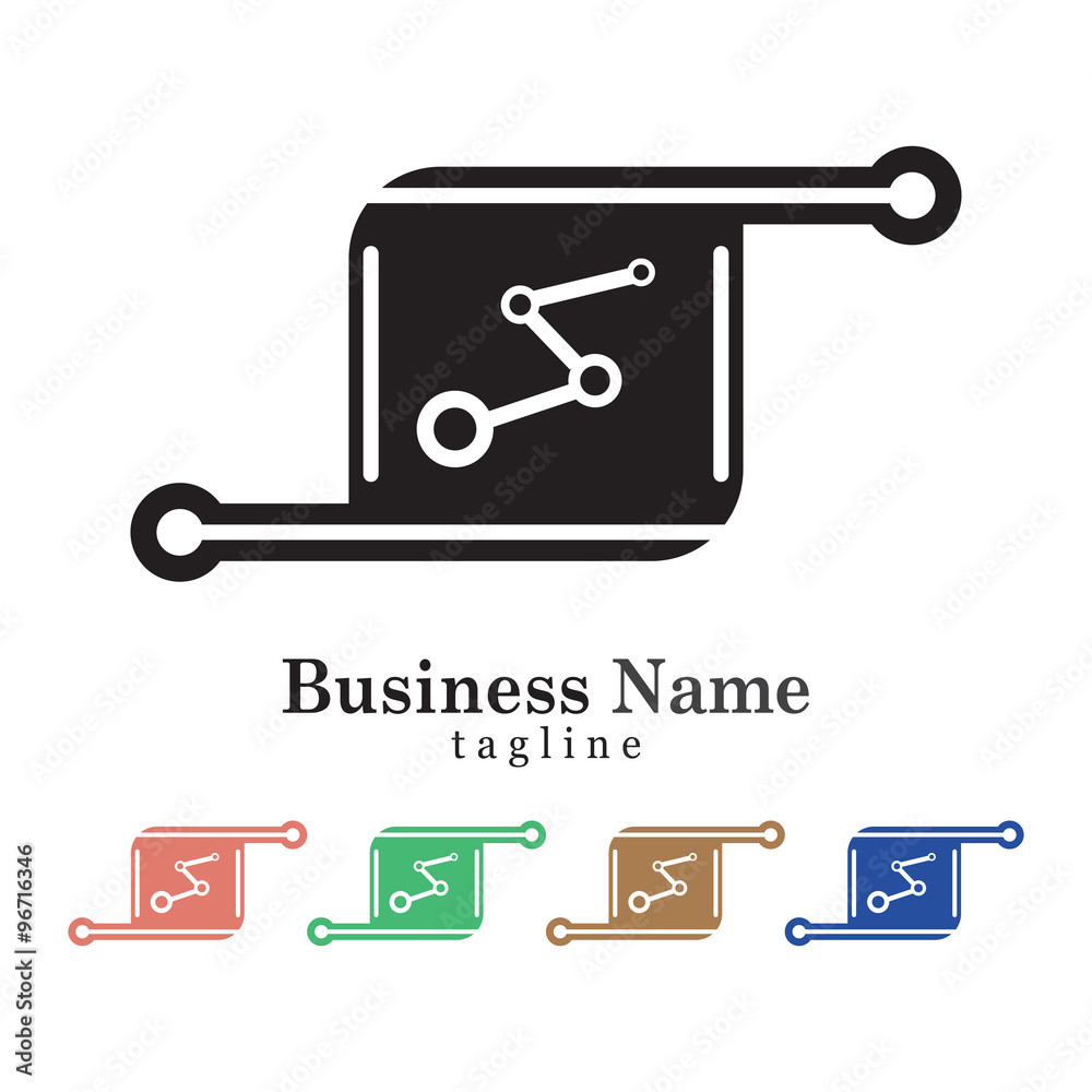 Technology Electro Icon Logo Vector With Five Colors Options Stock ...