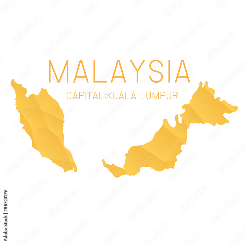 Malaysia map geometric background Stock Vector | Adobe Stock
