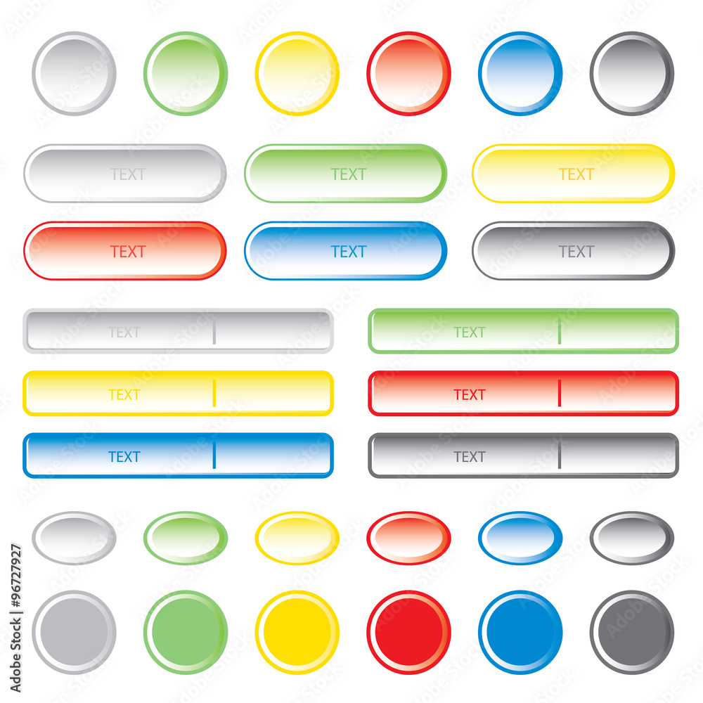 Blank web buttons. Vector illustration. Stock Vector | Adobe Stock