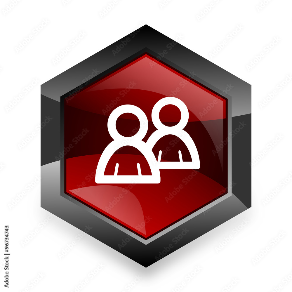 forum red hexagon 3d modern design icon on white background Stock ...
