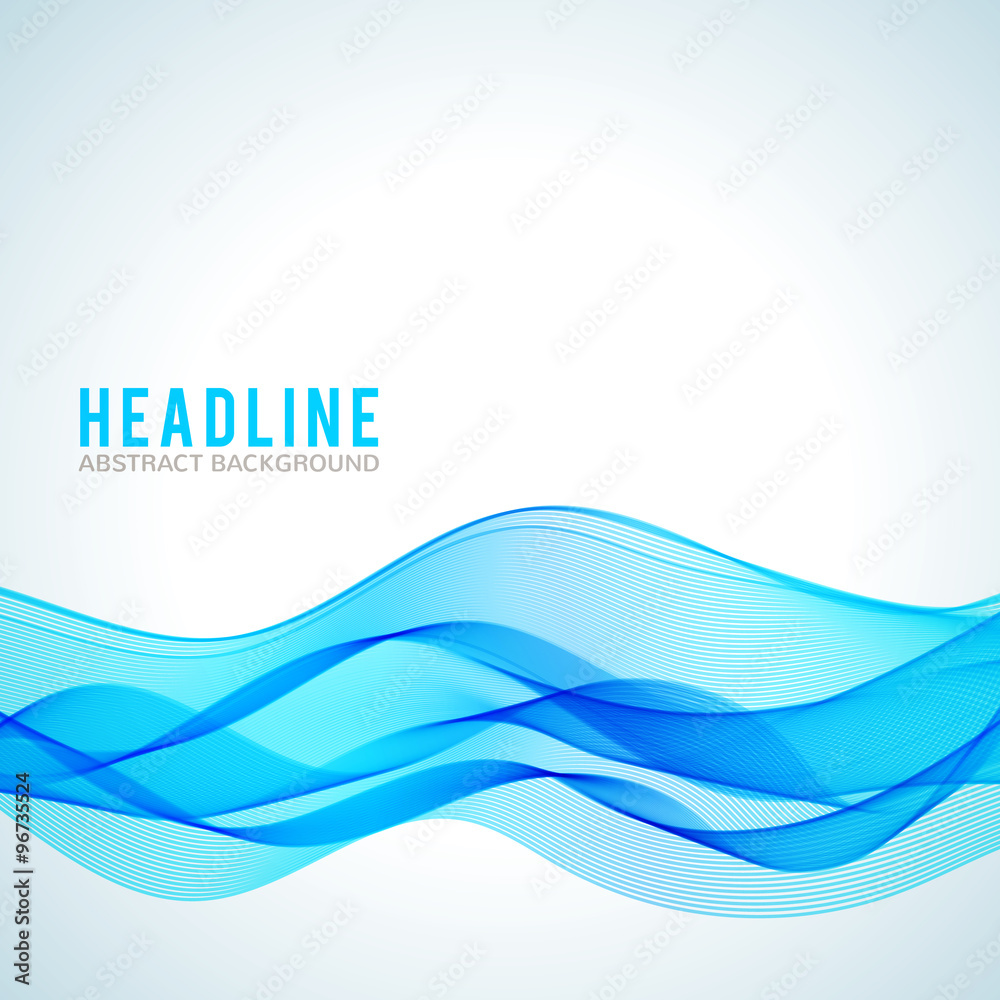 Abstract blue wave isolated on white background Stock Illustration ...