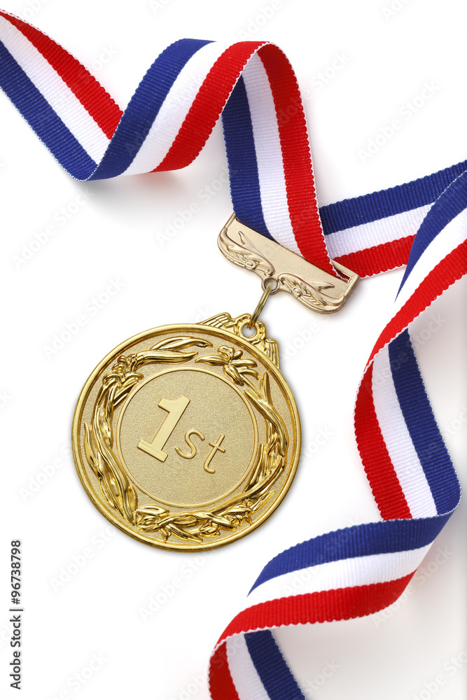 Gold medal on white background Stock Photo | Adobe Stock