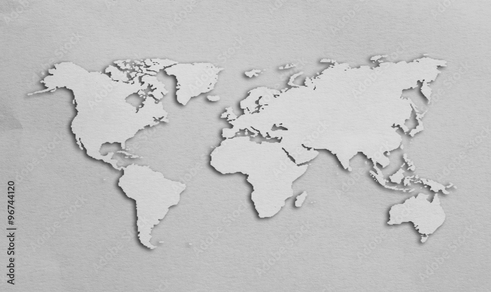 World map made from paper. Stock Photo | Adobe Stock