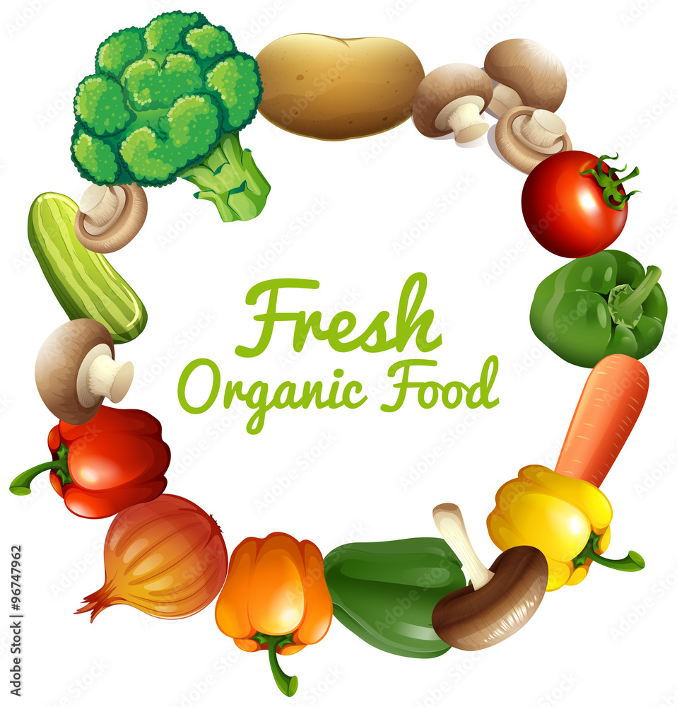 Border design with fresh vegetables Stock Vector | Adobe Stock