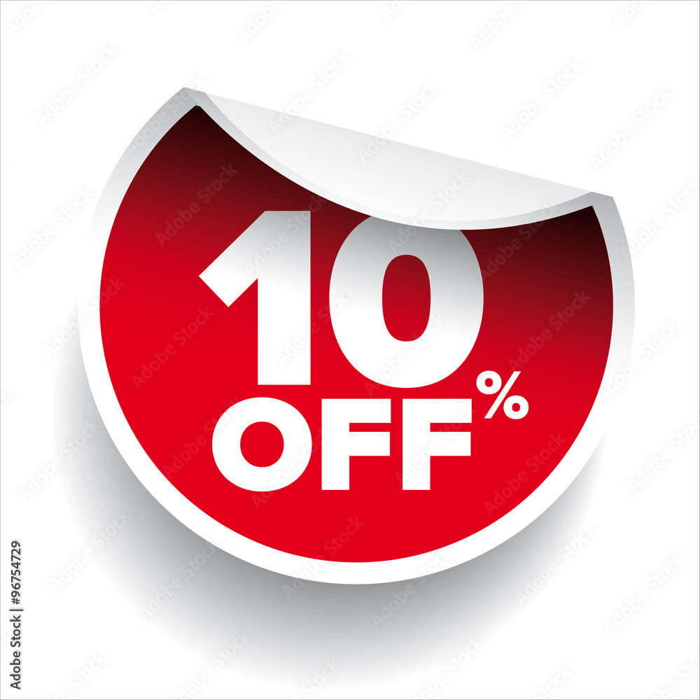red vector 10% discount price sign Stock Vector | Adobe Stock