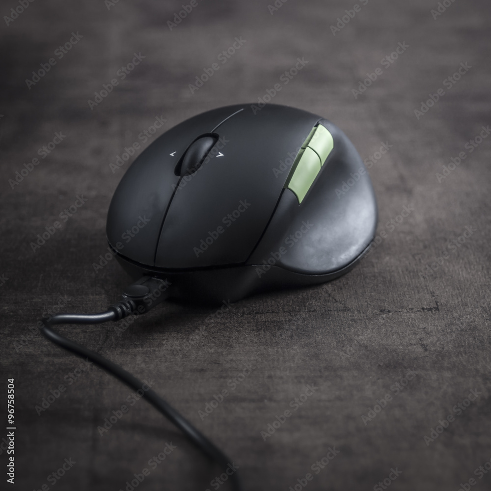Black computer mouse Stock Photo | Adobe Stock