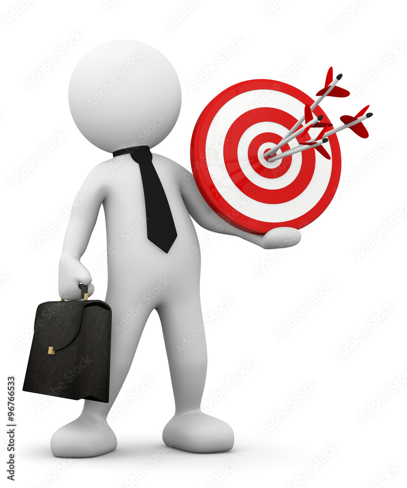 omino 3d con obbiettivo centrato Stock Illustration | Adobe Stock