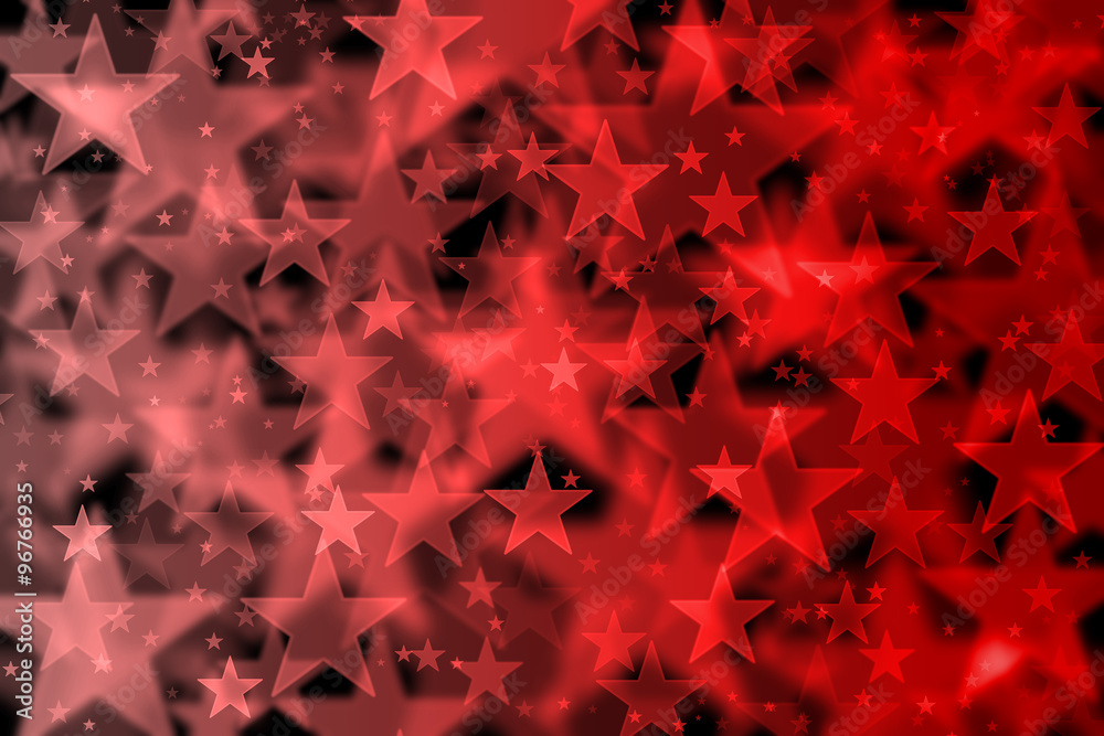 Red stars background with bokeh effect Stock Illustration | Adobe Stock