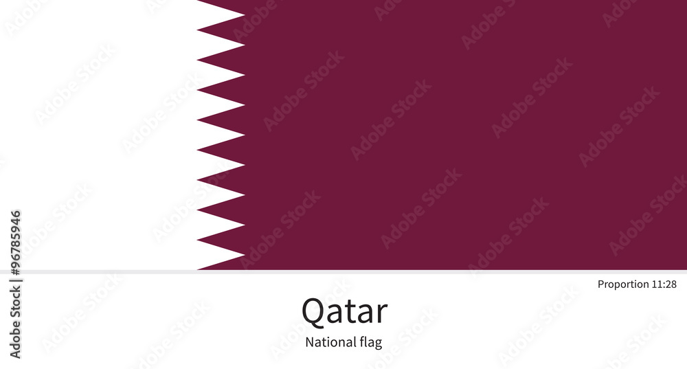National flag of Qatar with correct proportions, element, colors Stock ...