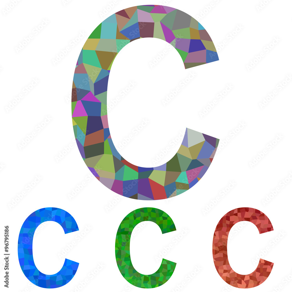 Mosaic font design - letter C Stock Vector | Adobe Stock