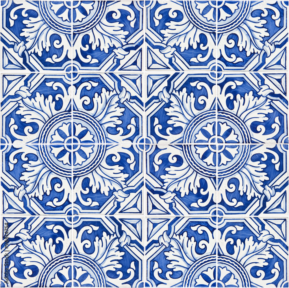 Typical Portuguese decorations with colored ceramic tiles - front view ...