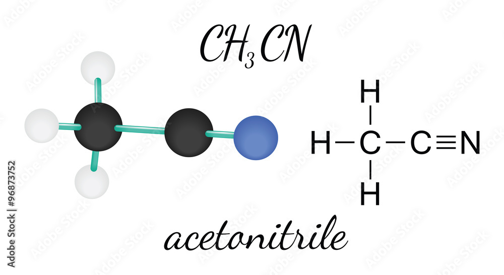 CH3CN acetonitrile molecule Stock Vector | Adobe Stock