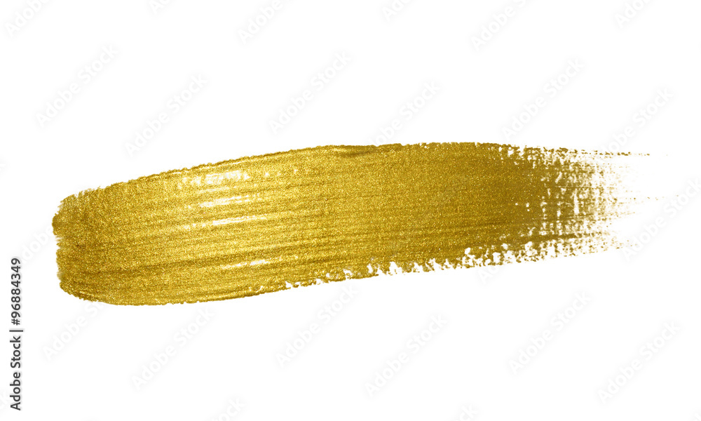 Gold paint brush stroke. Stock Photo | Adobe Stock