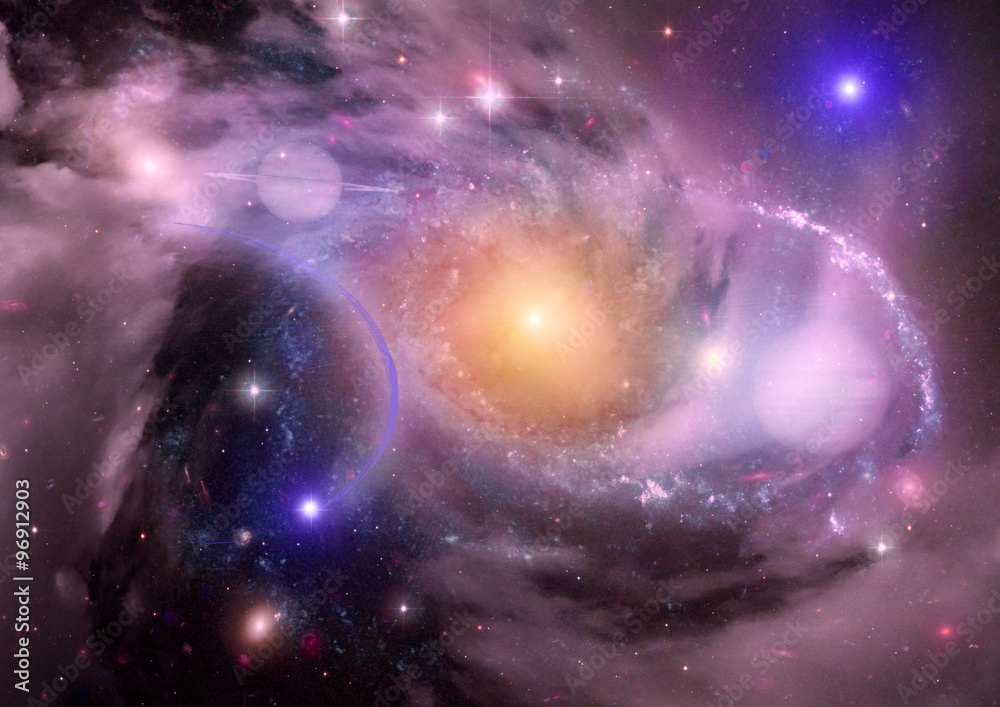 Stars, dust and gas nebula Stock Illustration | Adobe Stock