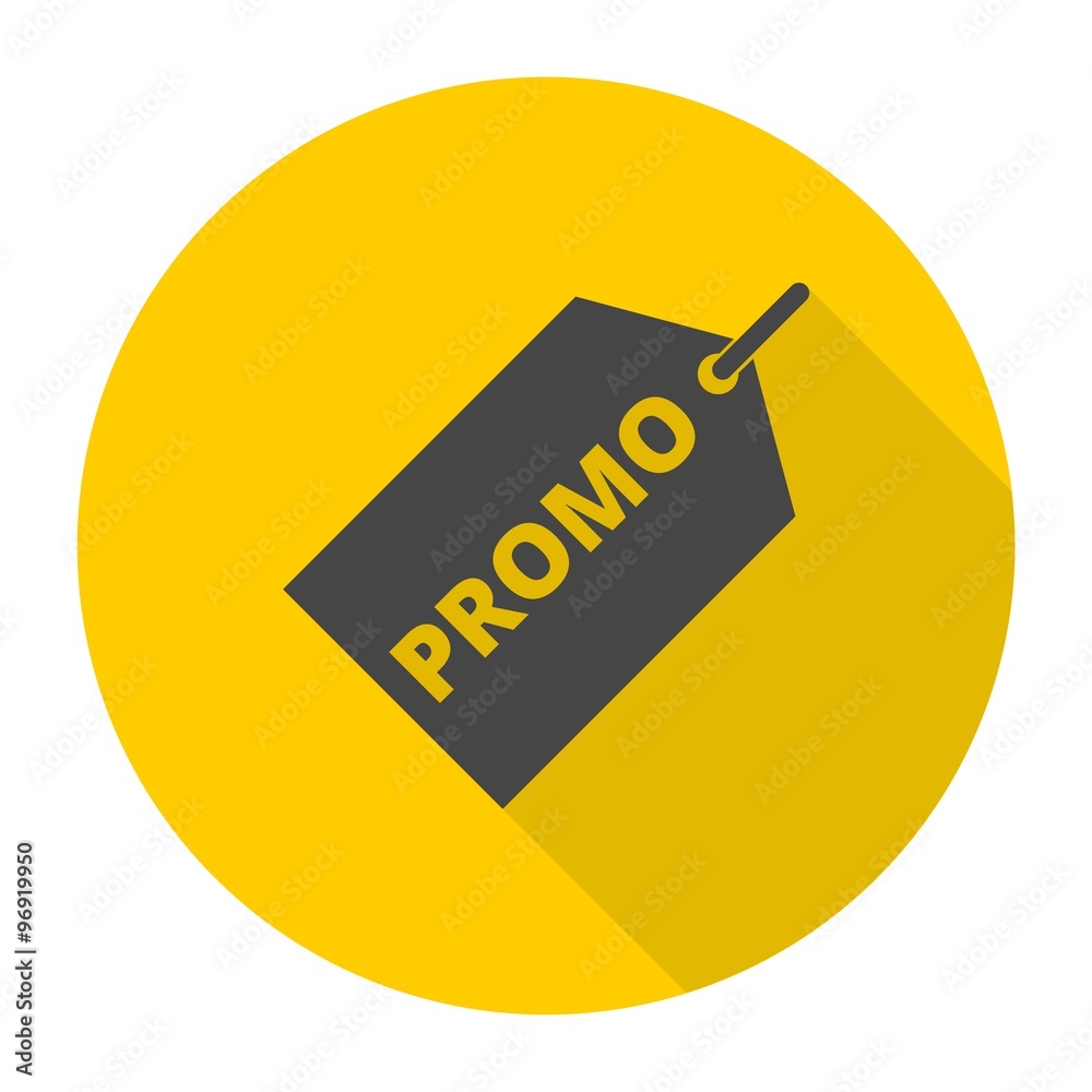 Promo icon with long shadow Stock Vector | Adobe Stock