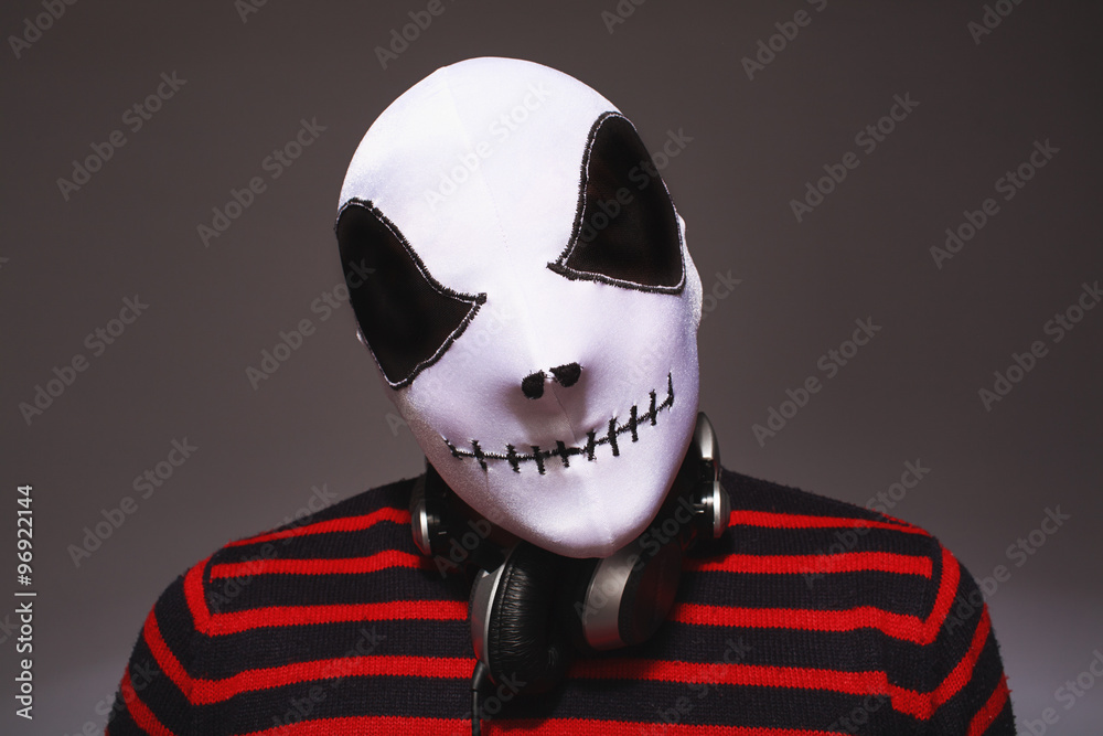 Dj wearing mask Stock Photo | Adobe Stock