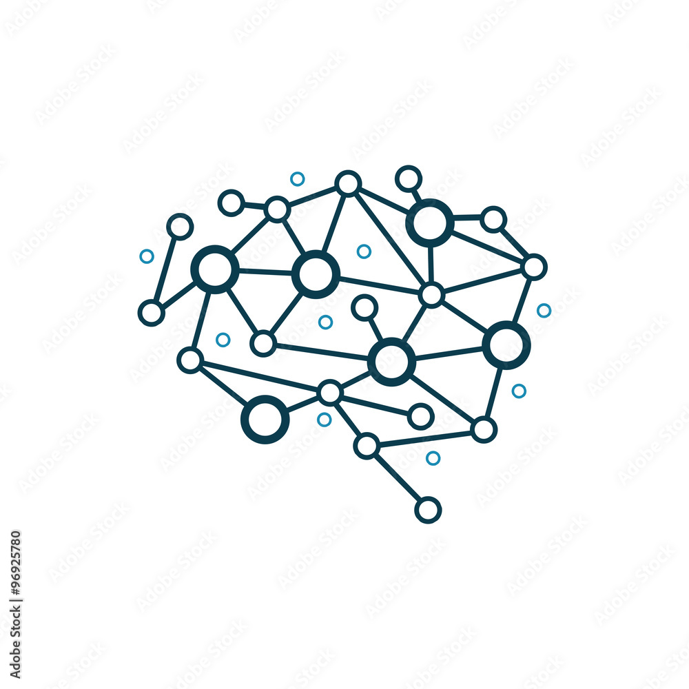 Modern Brain Dot Connection Intelligence Logo Template Stock Vector ...
