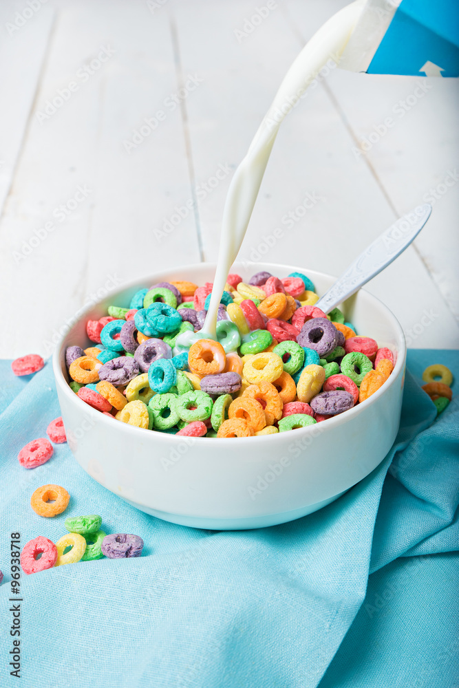 Pouring Milk Into Cereal