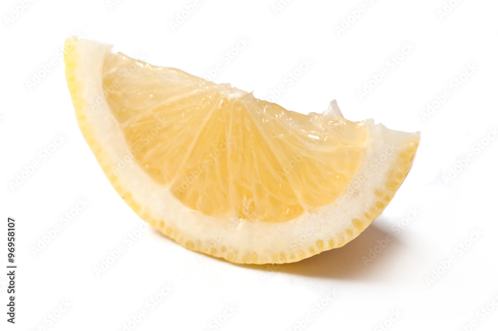 quartier de citron jaune sur fond blanc Stock Photo | Adobe Stock
