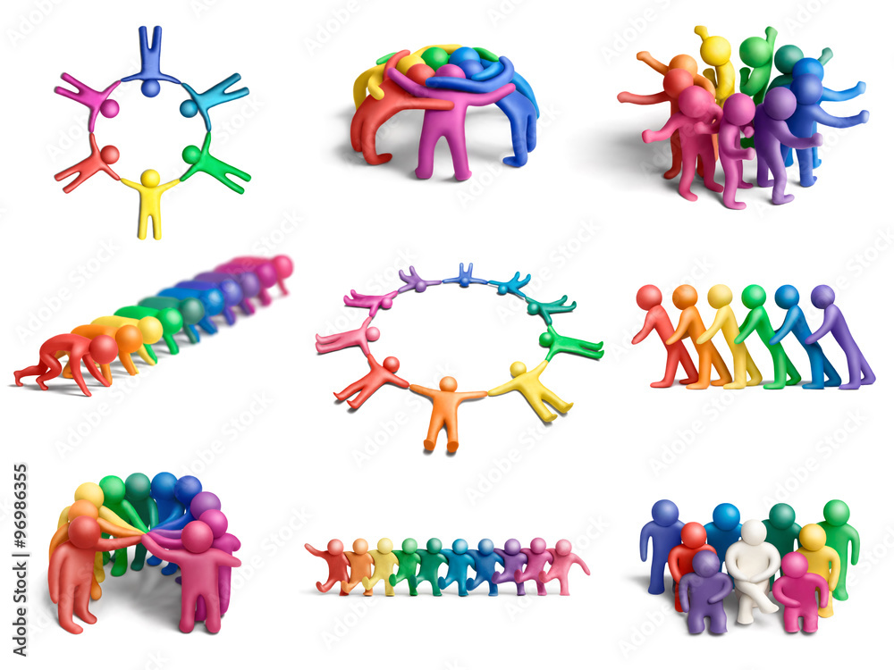 Color team collection Stock Illustration | Adobe Stock