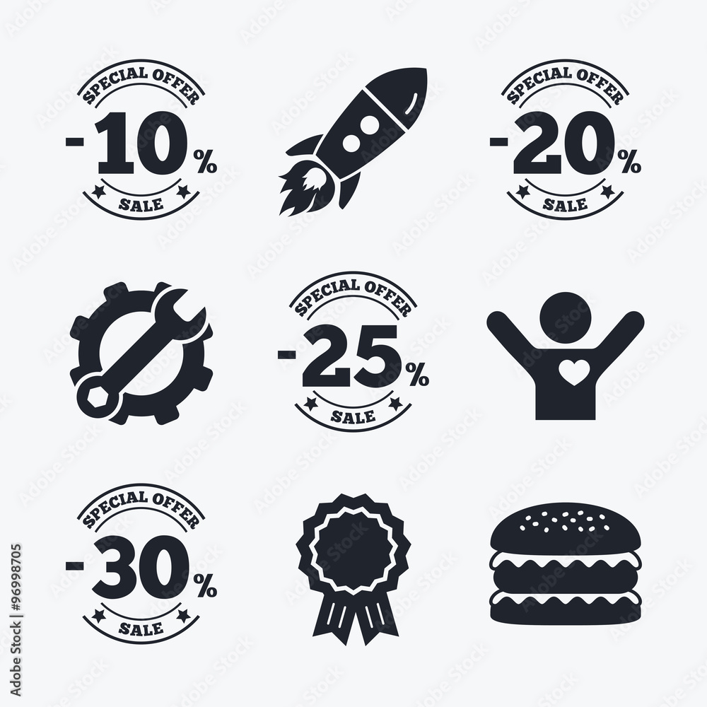 Sale discount icons. Special offer price signs. Stock-Vektorgrafik | Adobe Stock