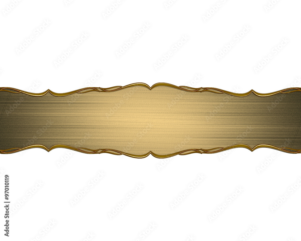 gold nameplate. Element for design. Template for design. copy space for ...