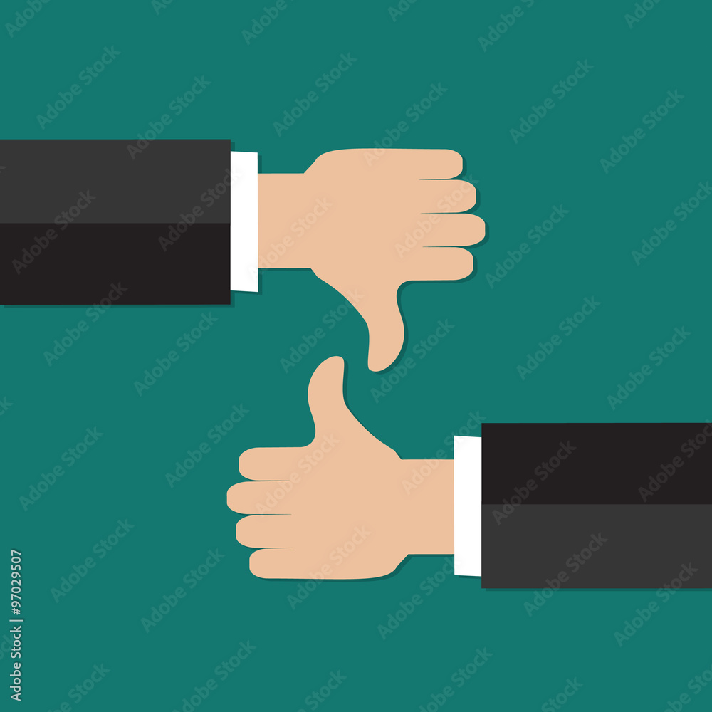 Thumbs up and thumbs down hand sign Stock Vector | Adobe Stock