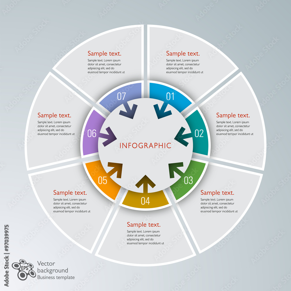 Infographic ( Business Concept ) 7 Split Stock Vector | Adobe Stock