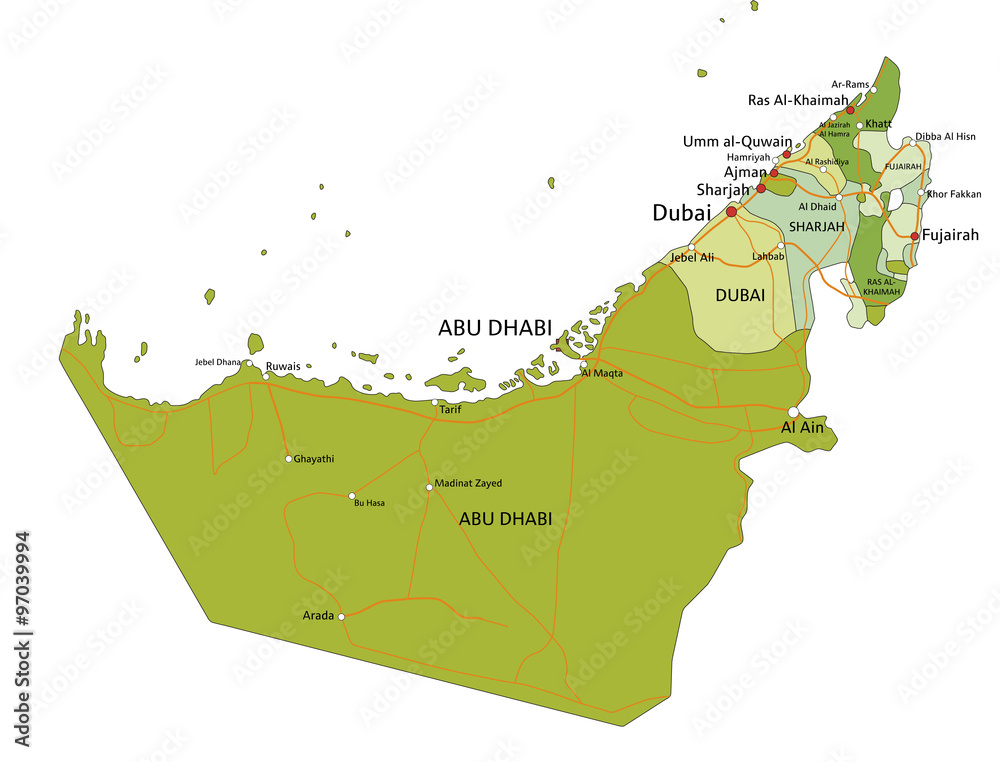 Highly detailed editable political map with separated layers.United ...
